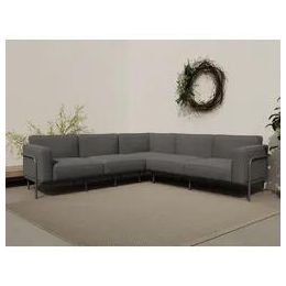 Ecksofa Andas "Askild" Sofas Gr. B/H/T: 247cm x 73cm x 247cm, Struktur fein, grau (storm dust) Outdoor Gartensofa, wetterfeste Materialien, Breite 247 cm