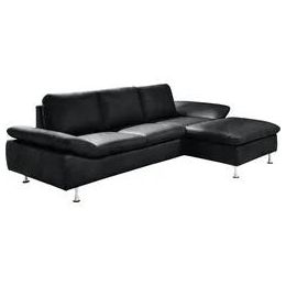 Ecksofa DELA DESIGN "Omega L-Form" Sofas Gr. B/H/T: 236cm x 78cm x 152cm, Longchair rechts, schwarz