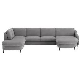 Sit & More Wohnlandschaft SIT & MORE "Soul U-Form" Sofas Gr. B/H/T: 372cm x 90cm x 239cm, Microfaser, Ottomane links, mit Bettfunktion und Bettkasten, grau wahlweise mit Bett und Bettkasten