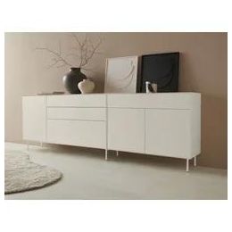 Sideboard LeGer Home by Lena Gercke "Essentials" Sideboards Gr. B/H/T: 279cm x 90cm x 42cm, 4 St., grau (warmgrau) Breite: 279cm, MDF lackiert, Push-to-open-Funktion