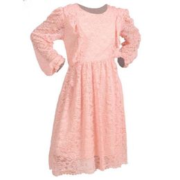 KMISSO Maxikleid Mädchen Kleid mit Spitze (1-tlg) Spitzen Kleid