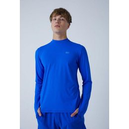 SPORTKIND Funktionsshirt Tennis Langarmshirt High-Neck Jungen & Herren kobaltblau