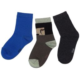 WERI SPEZIALS Strumpfhersteller GmbH Basicsocken Kinder Socken 3-er Pack für Jungs >>Jaguar<< aus Baumwolle (Set) 3er-Pack
