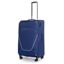 Stratic Reisekoffer Strong Trolley 78 cm erweiterbar 4 Rollen 108 l - Blau