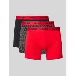 Hugo Boxershorts mit elastischem Logo-Bund im 3er-Pack