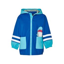 Playshoes Regenmantel 'Hai' Jungen Gr&ouml;&szlig;e 92 blau / hellblau / pink / wei&szlig;