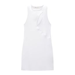 Pull&Bear Pull&Bear Kleid Damen Größe 42 weiß Winterkleid