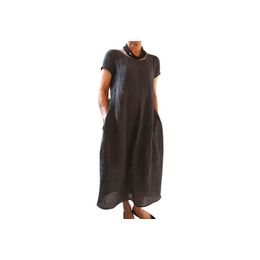 FIDDY A-Linien-Kleid Sommerkleid Damen Sommer Casual Rundhalsausschnitt Kurzarm