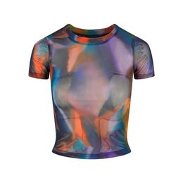 Urban Classics T-Shirt Damen Gr&ouml;&szlig;e S azur / khaki / lila / hummer