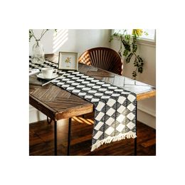 SOTOR Tischläufer Baumwolle Leinen Tischläufer Boho-Muster