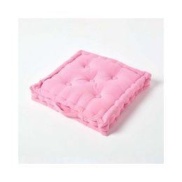 Homescapes Bodenkissen Sitzkissen unifarben rosa 40 x 40 cm