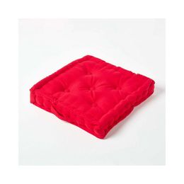 Homescapes Bodenkissen Sitzkissen unifarben rot 40 x 40 cm