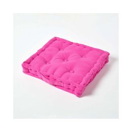 Homescapes Bodenkissen Sitzkissen unifarben pink 50 x 50 cm