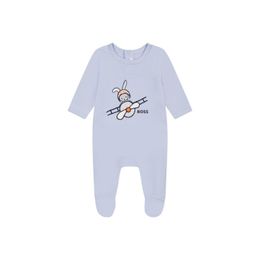 BOSS Strampler BOSS Baby Strampler Bodysuit Pyjama hellblau Hase mit Logo