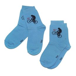 WERI SPEZIALS Strumpfhersteller GmbH Basicsocken Kinder Socken 2-er Pack für Jungs >>Biker<< aus Baumwolle (Set)