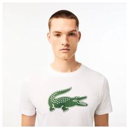 Herren T-Shirt Lacoste Big Logo Core Performance T-Shirt White/Green S - Weiß - S
