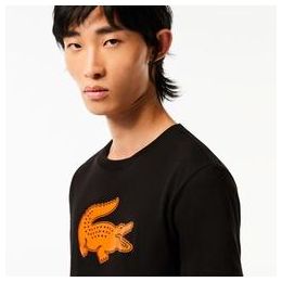 Herren T-Shirt Lacoste Big Logo Core Performance T-Shirt Black/Sunrise XL - Schwarz - XL
