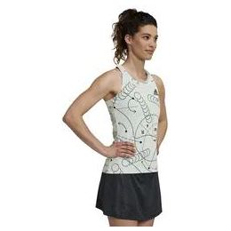 Damen Tank-Top Adidas Club Graphic Tank Linen Green M - Grün - M