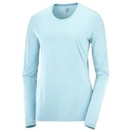 Damen T-Shirt Salomon Agile LS Tee Crystal Blue S - Grün - S
