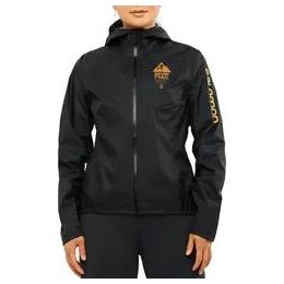 Damen Jacke Salomon Bonatti Waterproof Jacket Black/Autumn Blaze L - Schwarz - L