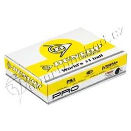 Squashball Dunlop - 2 gelbe Punkte - 12 Stück-Verpackung - Schwarz