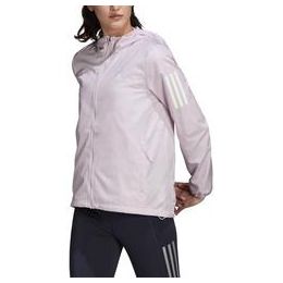 Damen Jacke Adidas Own The Run Hooded Running Windbreaker Almost Pink L - Rosa - L