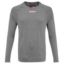 Herren T-Shirt CCM LS Premium Training Tee Dark Grey Heathered XL - grau - XL