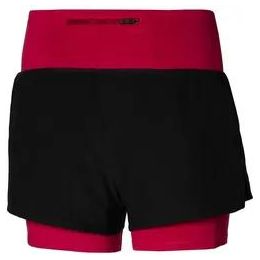 Damen Shorts Mizuno 2 in 1 4.5 Short/Black/Persian Red M - M