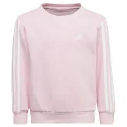 Kinder Hoodie Adidas Essentials 3-Stripes Crew Neck Clear Pink 104 - Rosa - 104 cm