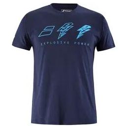 Herren T-Shirt Babolat Drive Cotton Tee Blue XXL - Blau,Blau - XXL