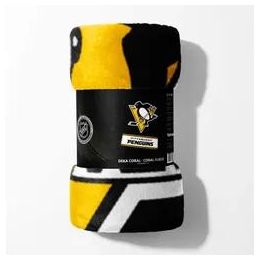 Decke Official Merchandise NHL Pittsburgh Penguins Essential 150x200 cm - Schwarz,Gold - 150 × 200 cm
