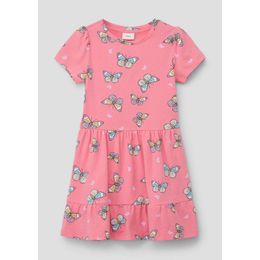 s.Oliver Minikleid Kleid mit All-over-Print Volants