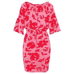 Lascana Kleid Damen Größe 44 hellpink / rot Winterkleid