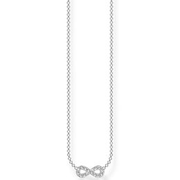 Thomas Sabo Kette mit Anhänger Infinity/Unendlichkeitsschleife, KE2124-051-14-L45V, mit Zirkonia (synth), silberfarben|weiß