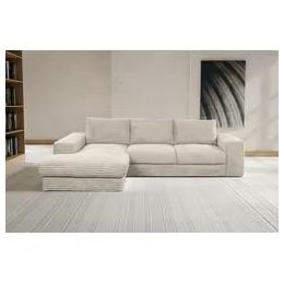 Ecksofa WERK2 "Rozzana" Sofas Gr. B/H/T: 287cm x 84cm x 190cm, Breitcord, Recamiere links, weiß Design Ecksofa mit hohem Komfort in trendig-weichem Cord & Breitcord