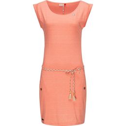 Ragwear Shirtkleid Tag leichtes Jersey-Kleid in melierter Optik, orange