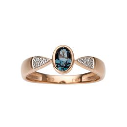 Firetti Diamantring Schmuck Geschenk Gold 333 Damenring Goldring Farbstein Edelstein, mit Blautopas - mit Brillanten, blau|goldfarben|weiß
