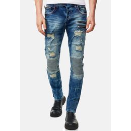 Rusty Neal Slim-fit-Jeans MISATO im modischen Used-Look, blau