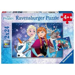 RAVENSBURGER VERLAG Ravensburger Kinderpuzzle - 09074 Frozen - Nordlichter - Puzzle für Kinder ab 4 Jahren, Disney Frozen Puzzle mit 2x24 Teilen