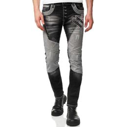 Rusty Neal Straight-Jeans URUMA mit trendigen Zierelementen, schwarz