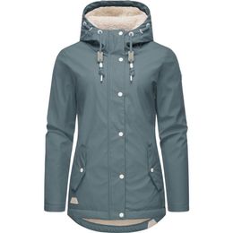 Ragwear Regenjacke Marge warm gefütterter Damen Winter Regenmantel, grau