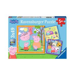 RAVENSBURGER VERLAG Puzzle PEPPAS FAMILIE UND FREUNDE 3x49-teilig