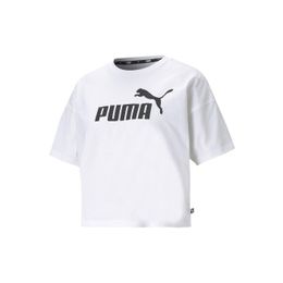 Puma Crop-Top Essentials Logo Cropped T-Shirt Damen, weiß