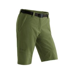 Maier Sports Funktionsshorts Lawa Damen Shorts, kurze Wanderhose, Outdoorhose mit 2 Taschen, Regular Fit, grün