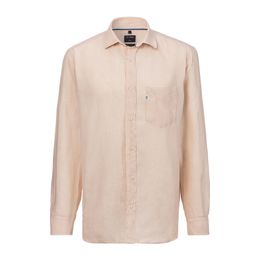Leinenhemd OLYMP "Casual" Gr. XL, N-Gr, beige Herren Hemden Langarm