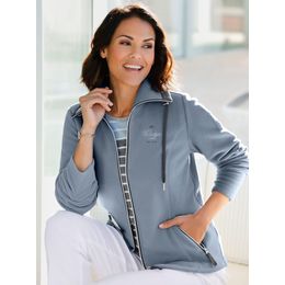 Casual Looks Damen Fleecejacke, blau, Gr. 38, unifarben, 100% Polyester, Jacken