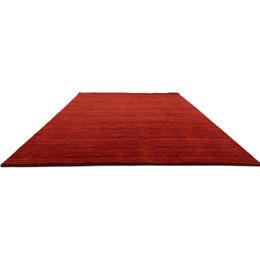 Wollteppich morgenland "GABBEH FEIN UNI" Teppiche Gr. B/L: 170 cm x 240 cm, 18 mm, 1 St., rot Schurwollteppiche