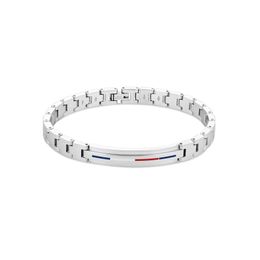 Armband Tommy Hilfiger "Schmuck Edelstahl Armschmuck Gliederkette DRESSED" Armbänder Gr. Edelstahl, bunt (edelstahlfarben, weiß, blau, rot) Herren Hochzeitsmode