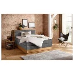 Boxspringbett Home Affaire "Cavan" Komplettbetten Gr. Luxus-Microfaser Vintage Topper Basic, Liegefläche B/L: 160cm x 200cm, Gewicht bis: 80 kg + 120 kg H2 + H4, 7-Zonen-Tonnentaschen-Federkernmatratze, grau (steel) Boxspringbett Eiche, inkl. Bettkasten & Topper, verschiedene Härtegrade (auch H4)