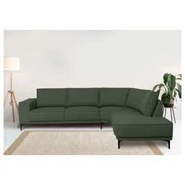 Ecksofa Places of Style "Casina" Sofas Gr. B/H/T: 287cm x 85cm x 239cm, Webstoff, Ottomane rechts, grün (forest green) mit abgerundeter Ottomane, in einem weichen Chenille-Stoff